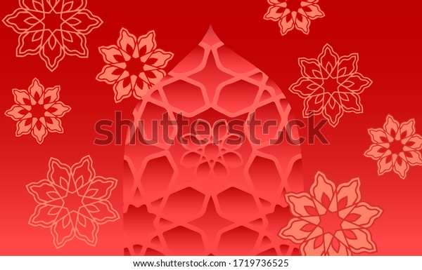 Red Islamic Background Arabic Traditional Pattern Stock Vector (Royalty ...