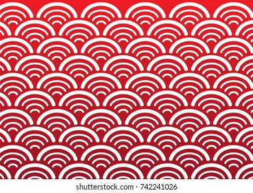 Red Japanese Style Vector Pattern Stock Vector (Royalty Free) 742241026 ...
