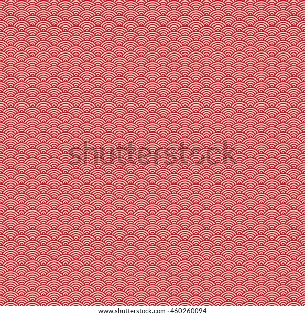 Red Japanese Wave Seamless Pattern Background Stock Vector (Royalty ...