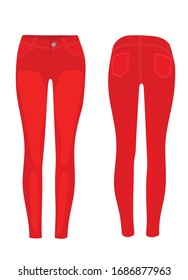 Red Jeans Pants Vector Illustration Stock Vector (Royalty Free ...