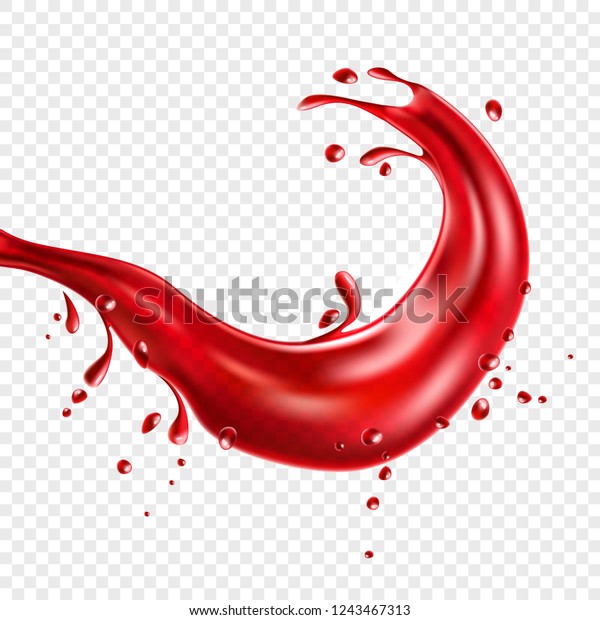 Red Juice Realistic Splash Strawberry Cherry Stock Vector (Royalty Free ...