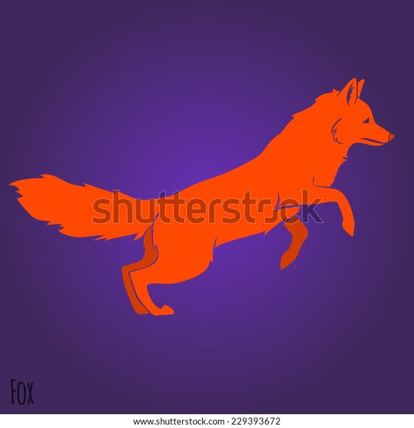 Red Jumping Fox Silhouette Design Vector Stock Vector (Royalty Free ...