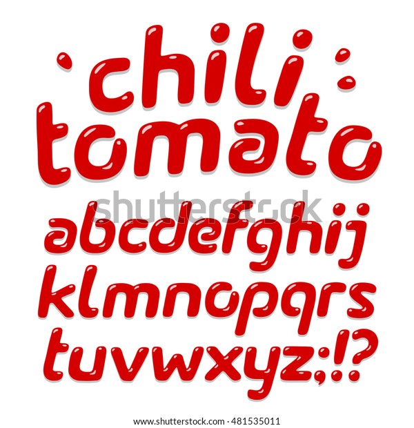 Red Ketchup Alphabet Vector Illustration Stock Vector (Royalty Free ...