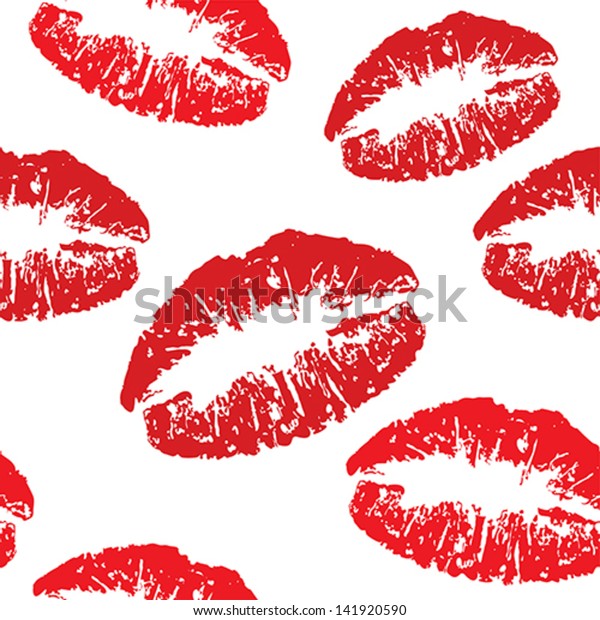 Red Kiss Print Pattern Stock Vector (Royalty Free) 141920590 | Shutterstock