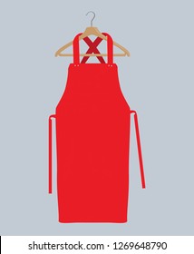 Red Kitchen Apron Chef Uniform Cooking Stock Vector (Royalty Free ...