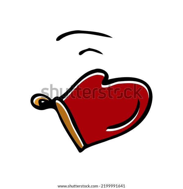 Red Kitchen Mitten Icon Glove Utensil Stock Vector (Royalty Free ...