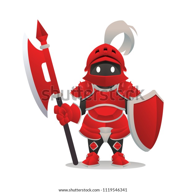 Red Knight Character Design Stock Vector (Royalty Free) 1119546341