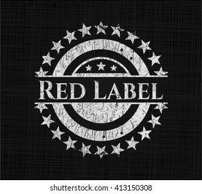Red Label Chalkboard Emblem On Black Stock Vector (Royalty Free ...