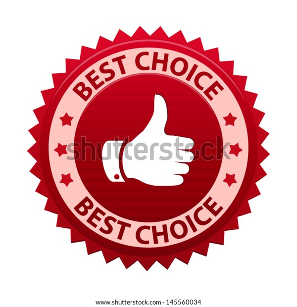 Red Label Text Best Choice Hand Stock Vector (Royalty Free) 145560034