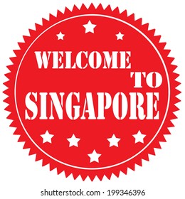 Red Label Text Welcome Singaporevector Illustration Stock Vector ...
