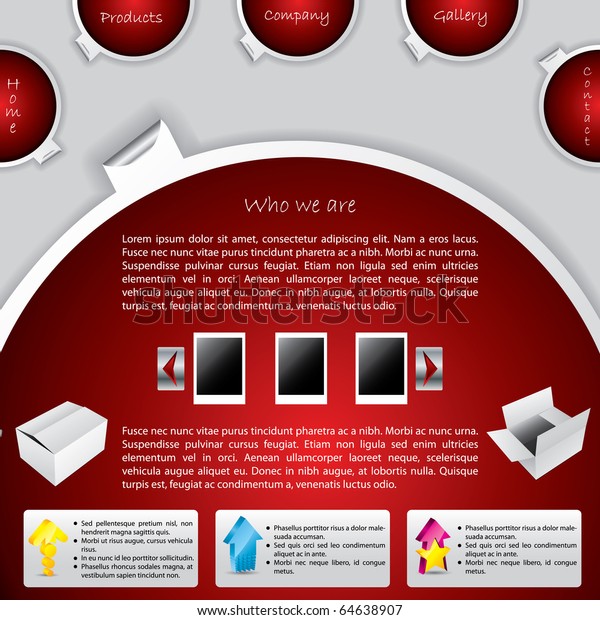 Red Labeled Website Template Design Stock Vector (Royalty Free ...