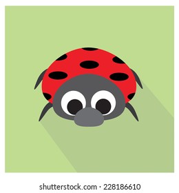 Red Lady Bug Iconcartoon Style Vector Stock Vector (Royalty Free ...