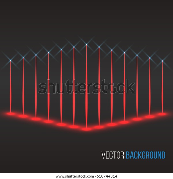 Red Laser Beams Neon Light Effect Stock Vector (Royalty Free) 618744314 ...