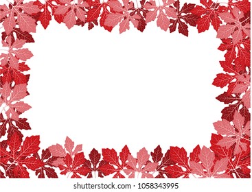 Red Leaf Frame Beautiful Filigree Decorative: เวกเตอร์สต็อก (ปลอดค่า ...