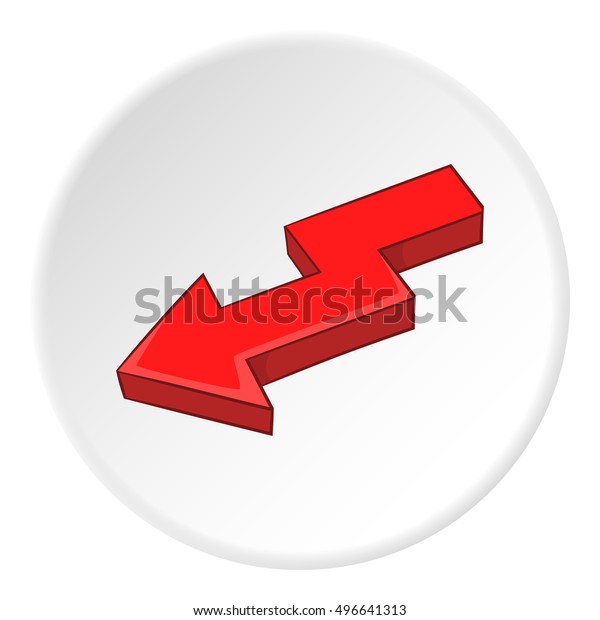 Red Left Arrow Icon Artoon Illustration Stock Vector (Royalty Free ...