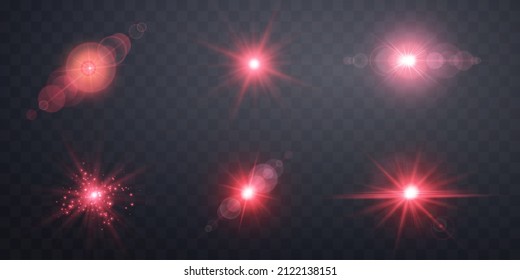 Red Lens Flares Set Isolated On Stock Vector (Royalty Free) 2122138151 ...