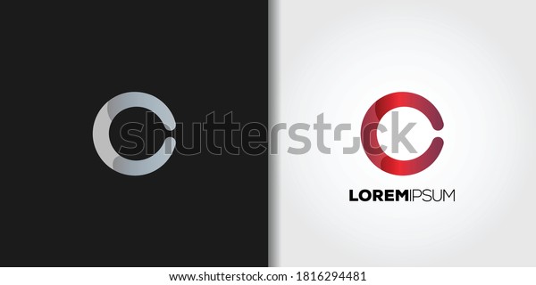 Red Letter C Logo Set Template Stock Vector (Royalty Free) 1816294481 ...