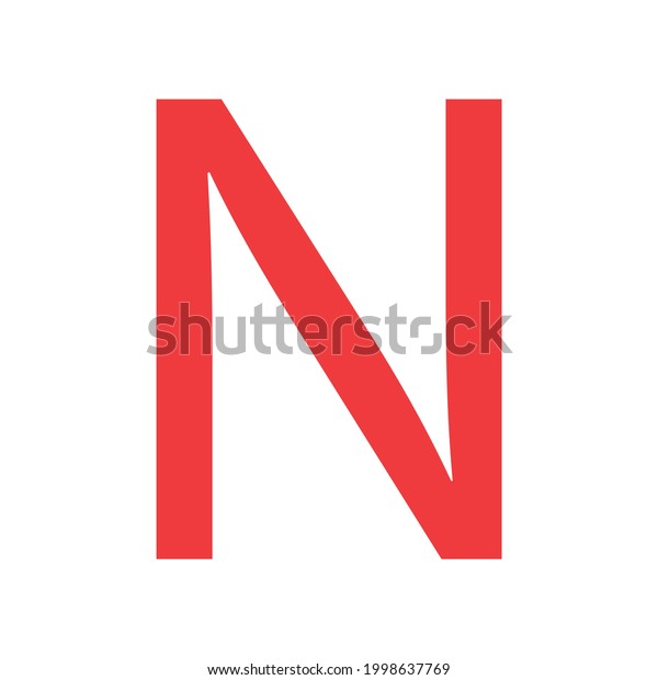 Red Letter N Simple Clip Art Stock Vector (Royalty Free) 1998637769 ...