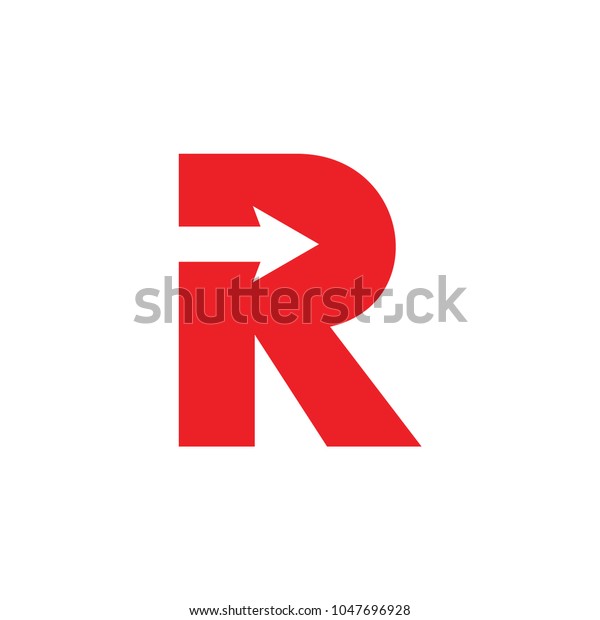 Red Letter R Arrow Logo Vector Stock Vector (Royalty Free) 1047696928