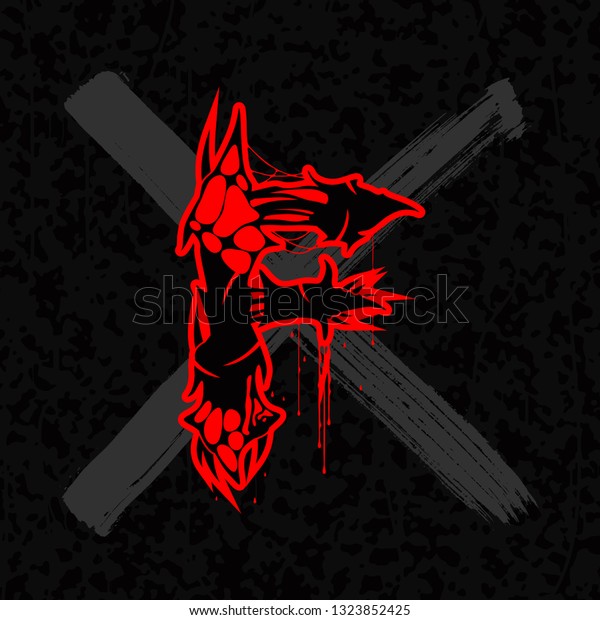 Red Letter Spines Bloodlines On Dark Stock Vector (Royalty Free ...