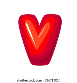 Red Letter V On White Stock Vector (Royalty Free) 534713014 | Shutterstock