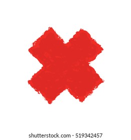 Red Letter X Made Brush Paint Stock Vector (Royalty Free) 519342457 ...