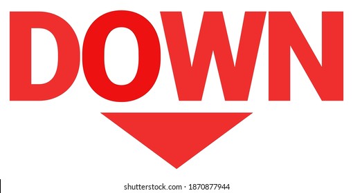Red Lettering Logo Down On White Stock Vector (Royalty Free) 1870877944 ...