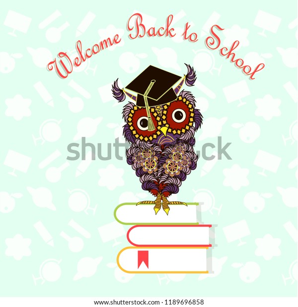 Red Lettering Welcome Back School Cartoons: เวกเตอร์สต็อก (ปลอดค่า ...