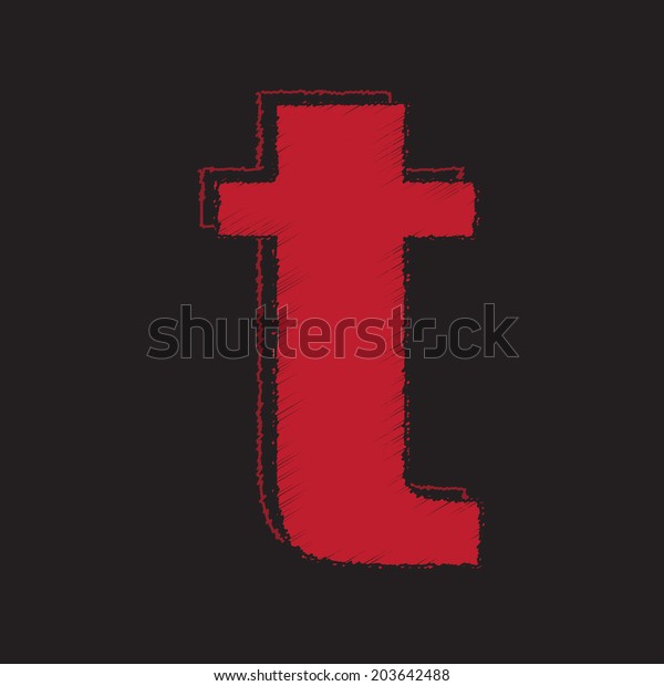 Red Letters On Black Background Stock Vector (Royalty Free) 203642488