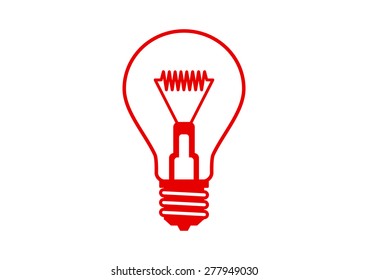 Red Light Bulb Icon On White Stock Vector (Royalty Free) 277949030 ...
