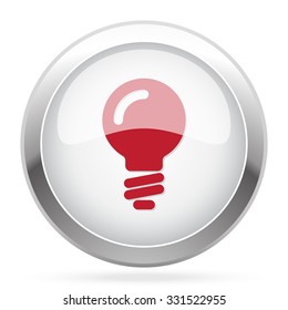Red Light Bulb Icon On Chrome Stock Vector (Royalty Free) 331522955 ...