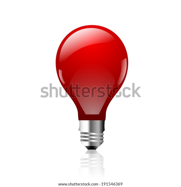 Red Light Bulb On White Background Stock Vector (Royalty Free ...