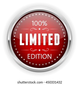 Red Limited Edition Button Badge Silver Stock Vector (Royalty Free ...