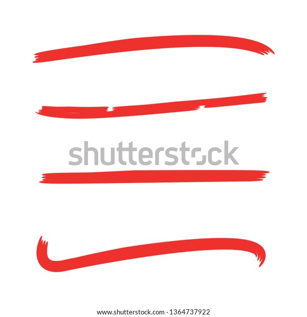 Red Line Brush Set Stock Vector (Royalty Free) 1364737922