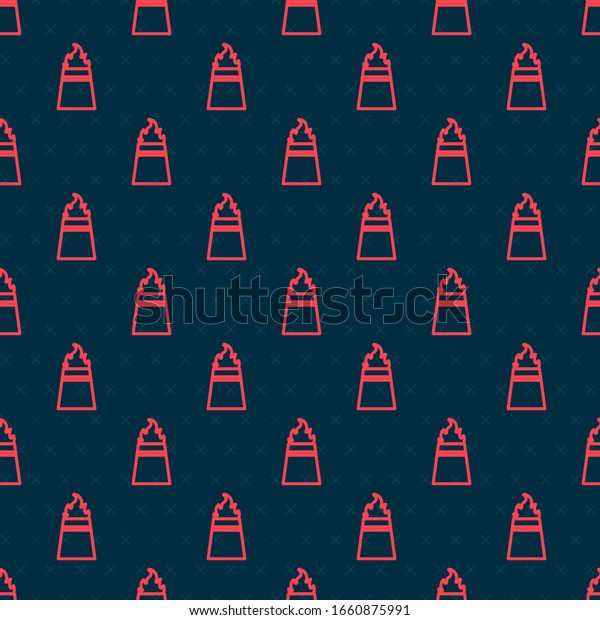 Red Line Oil Rig Fire Icon Stock Vector (Royalty Free) 1660875991 ...