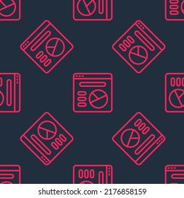 Red Line Pie Chart Infographic Icon Stock Vector (Royalty Free ...