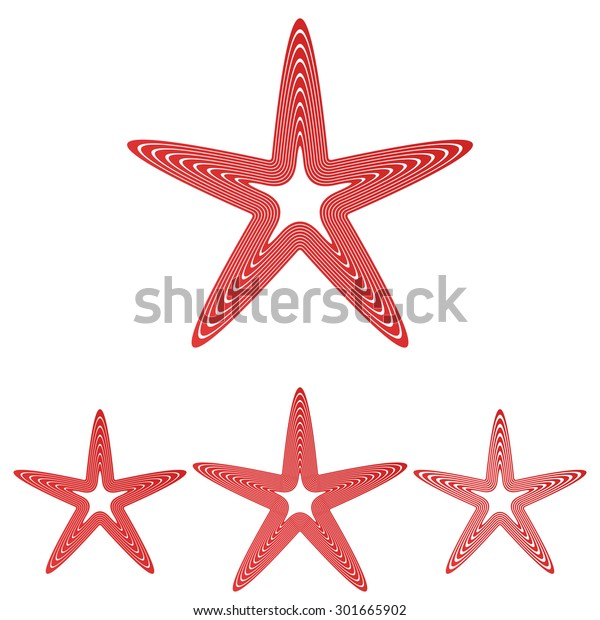 Red Line Star Logo Design Set Stock Vector (Royalty Free) 301665902 ...