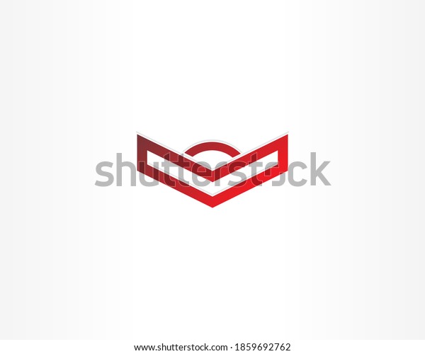 Red Line Vector Logo Design Template Stock Vector (Royalty Free ...