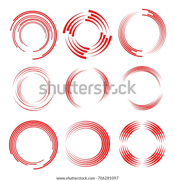 Red Lines Circle Form Spiral Vector Stock Vector (Royalty Free) 706281097