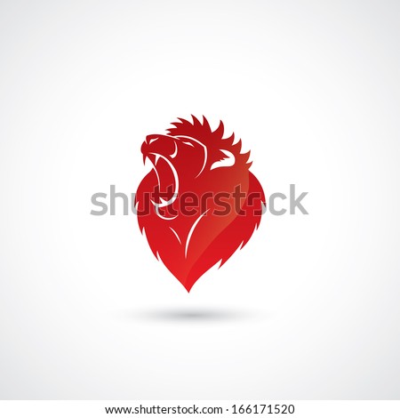 Red Lion Emblem Vector Illustration Stock Vector (Royalty Free ...