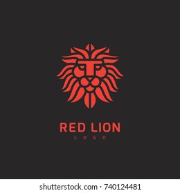 Red Lion Logo Template Design Vector Stock Vector (Royalty Free ...