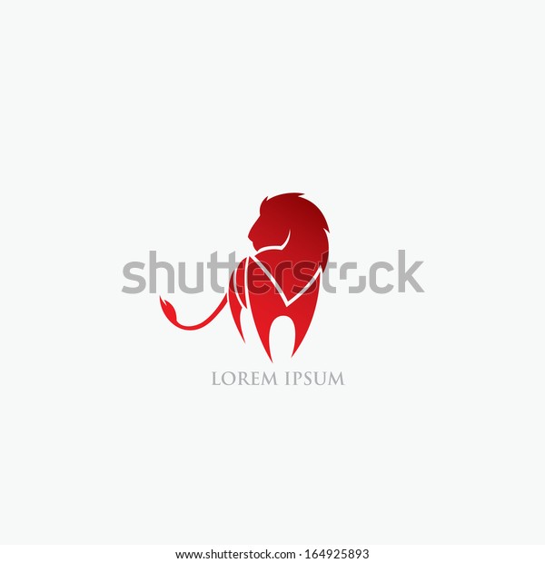 Red Lion Vector Illustration: vector de stock (libre de regalías ...