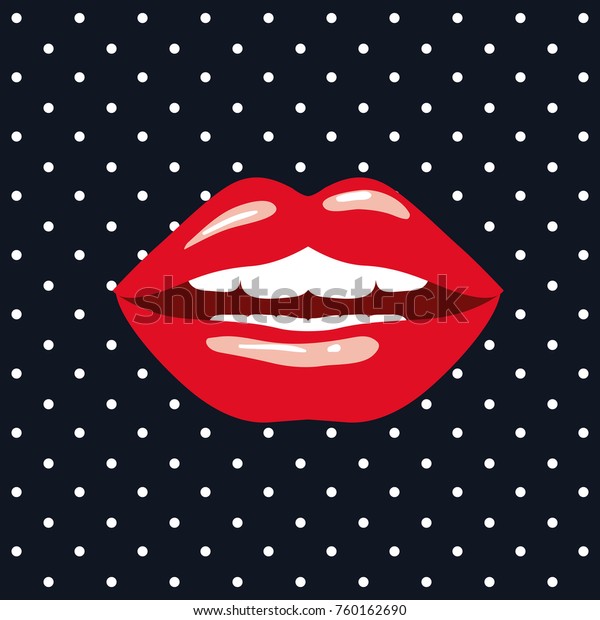Red Lips On Pop Art On Stock Vector (Royalty Free) 760162690 | Shutterstock