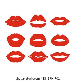Red Lips Set Vector Illustration Wooman Stock Vector (Royalty Free) 1342904702 | Shutterstock