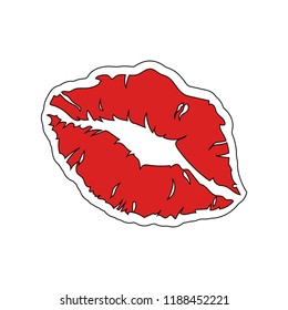 Red Lipstick Print Sticker Vector Stock Vector (Royalty Free ...
