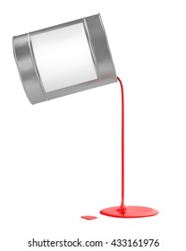 Red Liquid Paints Spouting Can Isolated Stock Vector (Royalty Free ...