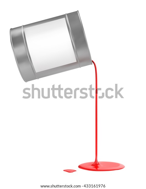 Red Liquid Paints Spouting Can Isolated Stock Vector (Royalty Free ...
