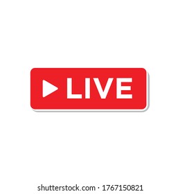 Red Live Button Icon Design Isolated Stock Vector (Royalty Free) 1767150821