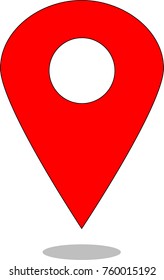 Red Location Icon On White Backround Stock Vector (Royalty Free ...