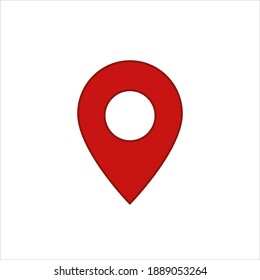 Red Location Pin Flat Design Map Stock Vector (Royalty Free) 1889053264 ...